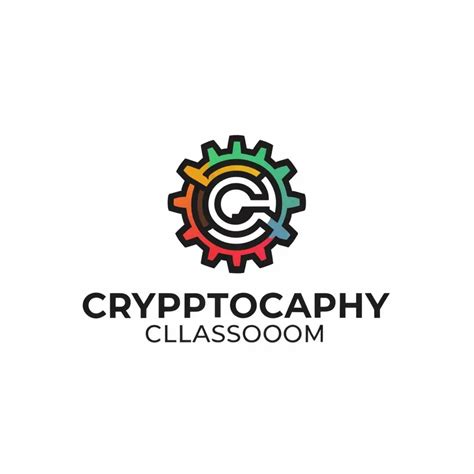 Logo Design For Cryptography Classroom Gear Symbolizing Education And