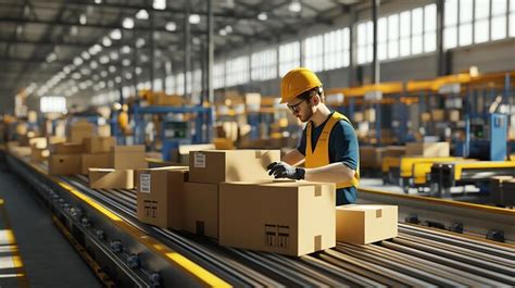 Warehouse Worker Labeling Boxes For Shipping Premium Ai Generated Image