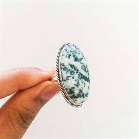 Tree Agate Ring 925 Sterling Silver Ring Handmade Ring Oval Shape