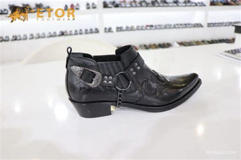 Etor Cowboy Western Genuine Leather Mens Ankle Boots Dress Shoes Beige ...