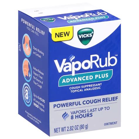 Vicks Vaporub Advanced Plus Powerful Cough Suppressant Topical Chest