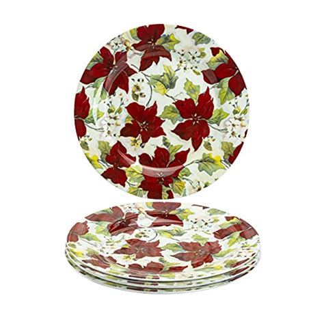 Grace Teaware Poinsettia Floral Bone China Dessertsalad Plate 75 Inch