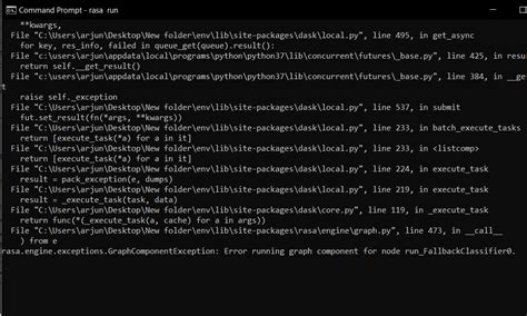 error running graph component for node run fallbackclassifier0 rasa
