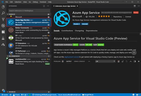 使用 Visual Studio Code 部署網站至 Azure Web App Services