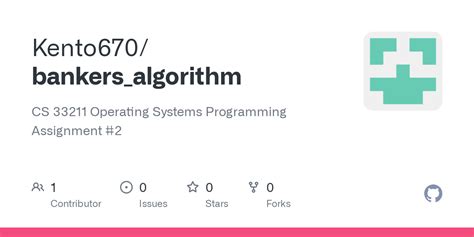 Github Kento670bankersalgorithm Cs 33211 Operating Systems