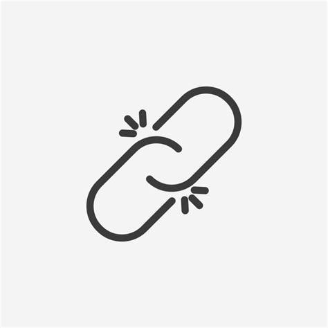 Hyperlink Disconnect Link Chain Unlink Icon Vector Isolated Sign