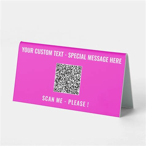 Qr Code Scan Info Text And Colors Table Tent Sign Zazzle Colorful Table Table Tents Coding