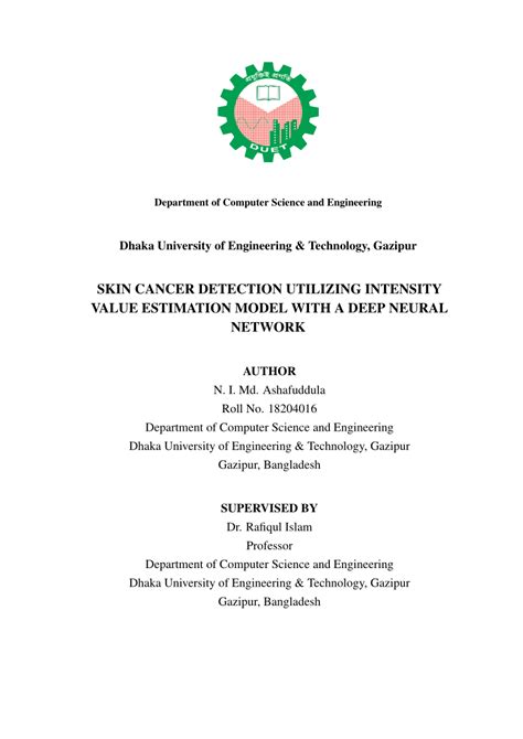 Pdf Skin Cancer Detection Utilizing Intensity Value Estimation Model With A Deep Neural Network