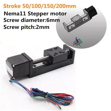 MINI Z AXIS Linear Slide Table T6 Leadscrew Linear Rail Motion Actuator 50 200MM 55 19