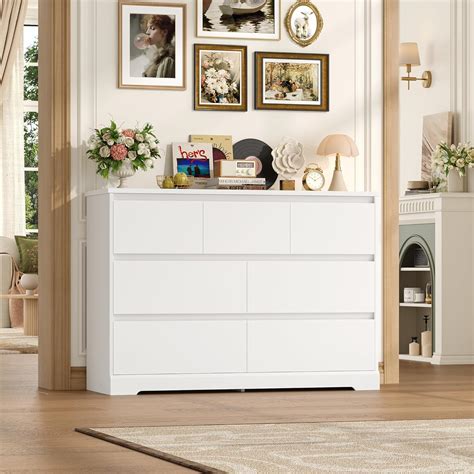 Facbotall Dresser For Bedroom Modern White Dresser Wood