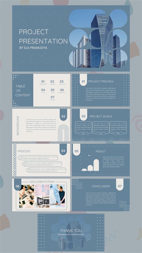 Blue And Beige Abstract Shape Project Presentation Artofit