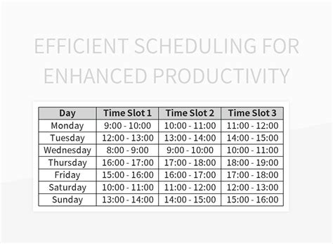 Efficient Scheduling For Enhanced Productivity Excel Template And
