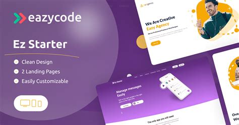 ez starter landing page template nocode template by