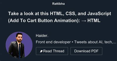Take A Look At This Html Css And Javascript Add To Cart Button