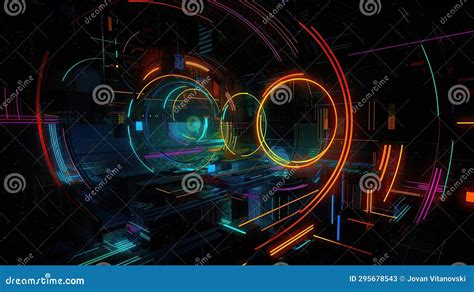 A Series Of Complex Interlocking Geometric Shapes Of Circles Stock Illustration Illustration