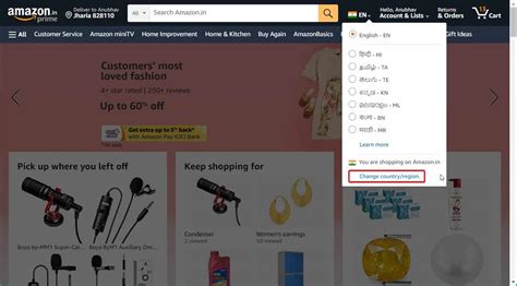 How To Change Country On Amazon App And Website