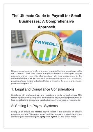 PPT - The Ultimate Guide to Payroll for Small Businesses A ...