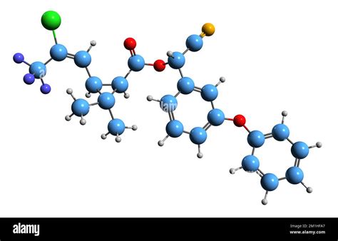 3d Image Of Cyhalothrin Skeletal Formula Molecular Chemical Structure