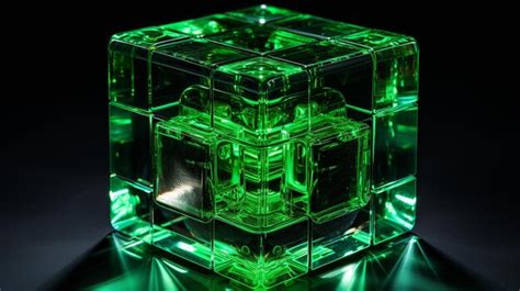 Premium Photo Green Cube
