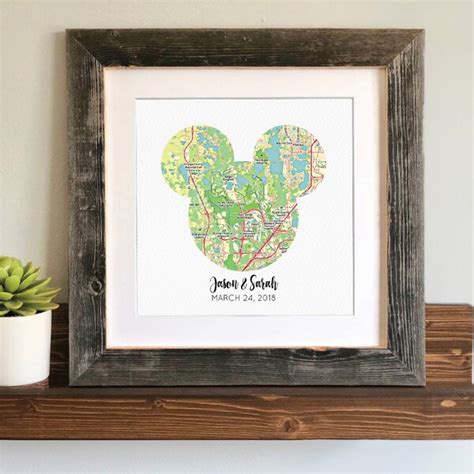 Mickey Mouse Map Proposal Etsy