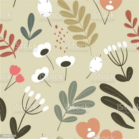 보호 스타일의 원활한 패턴 손으로 그린 꽃과 허브 모티프 포장 커버 패브릭 인쇄에 이상적인 벡터 패턴 꽃 식물에 대한 스톡 벡터 아트 및 기타 이미지 Istock