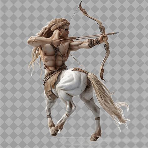 Male Centaur Greek Mythology Style Creature With Half Human Isolated High Quality Character