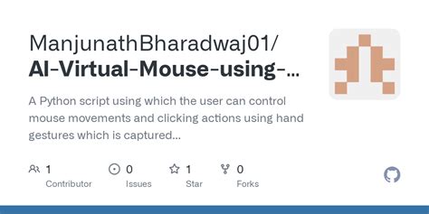 Ai Virtual Mouse Using Python Opencvhandtrackingmodulepy At Main