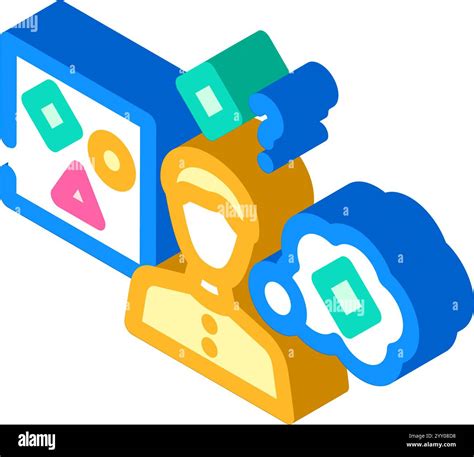 Supervised Machine Learning Isometric Icon Vector Illustration Stock