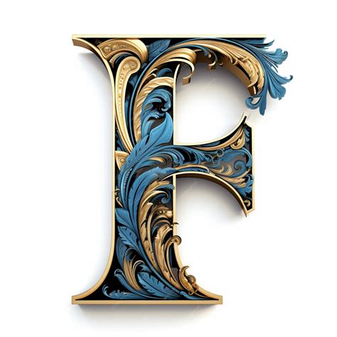 Premium Photo A Close Up Of A Fancy Letter E With A Blue And Gold