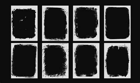 사진 그런 지 효과 프레임 세트 템플릿 잉크 롤링 페인트 가장자리 펑크 테두리 음악 포스터 및 배너 레트로 질감의 오버레이