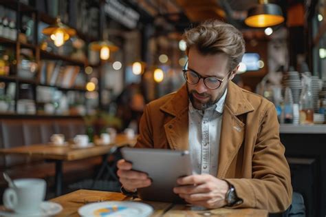 Premium Photo Young Entrepreneur Analyzing Digital Financial Charts