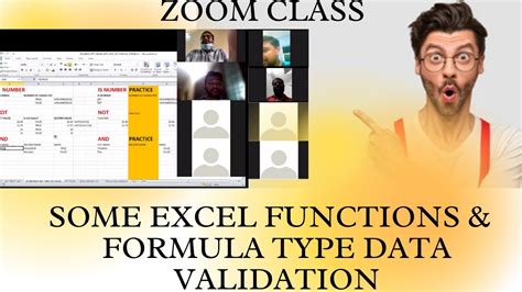 Some Excel Functions And Data Validation Formula Type Youtube