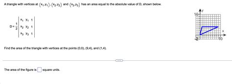 Solved A triangle with vertices at (x1,y1),(x2,y2) and | Chegg.com