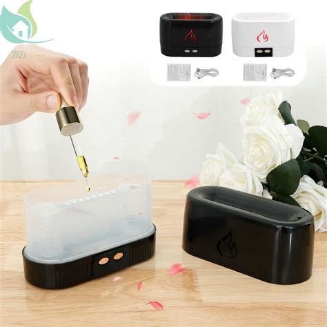 Flame Fire Diffuser Humidifier 7 สีไฟเปลวไฟ Aroma Diffuser 200ml เปลวไฟ