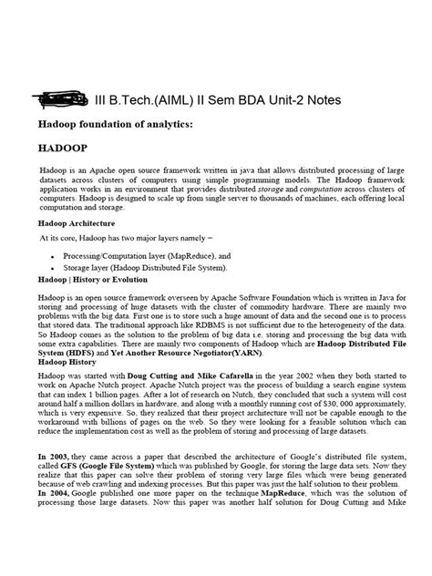bda aiml note unit 2 pdf apache hadoop map reduce
