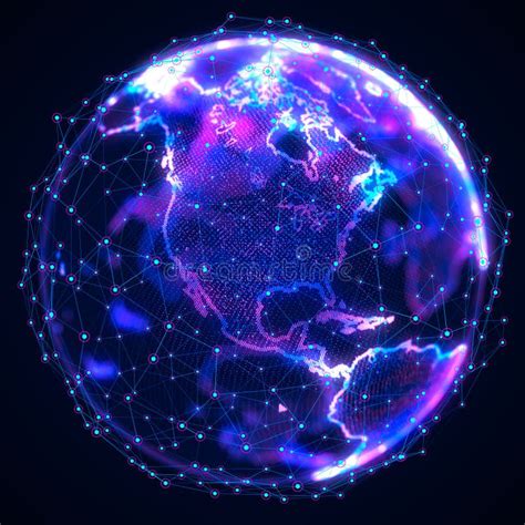 World Wide Web Global Network Connection World Map Planet Earth 3d Rendering Stock