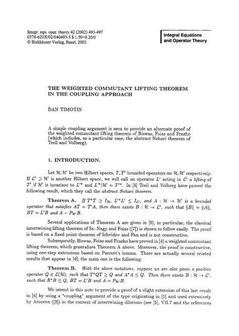pdf the weighted commutant lifting theorem in the coupling approach
