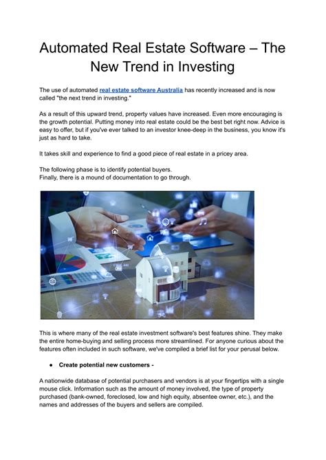 Ppt Automated Real Estate Software The New Trend In Investing