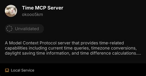 time mcp server mcp servers · lobehub