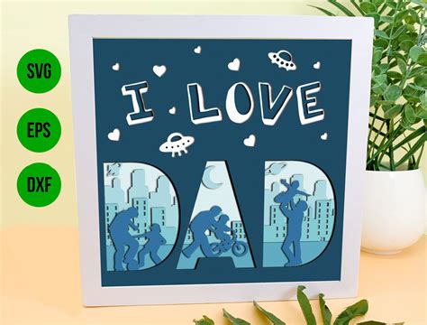 I Love Dad Shadow Box Svg · Creative Fabrica