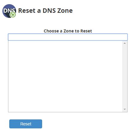 Reset A DNS Zone Hostwinds