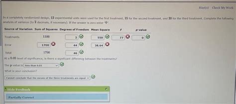 Solved In A Completely Randomized Design 12 Experimental