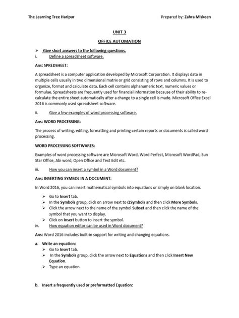 Class 9th Computer Notes Pdf Spreadsheet Worksheet