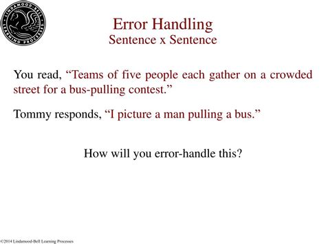 PPT Lindamood Bell Professional Learning Community The Art Of Error Handling PowerPoint