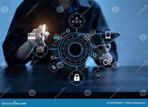 Person Using Smartphone Tablet With Sdk Icon On Virtual Screen Sdk Software Development Kit