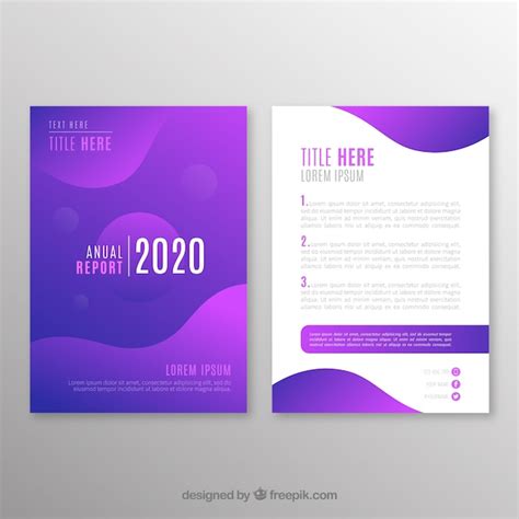 다채로운 추상적 인 연례 보고서 서식 파일 무료 벡터