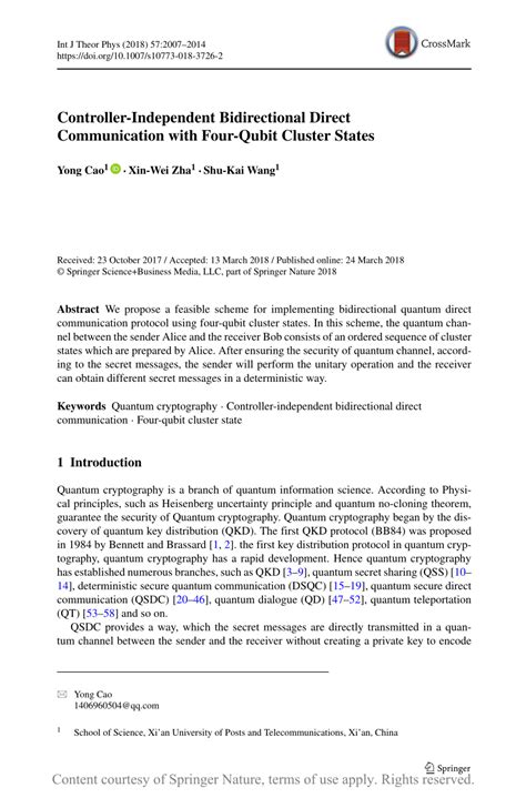 Controller Independent Bidirectional Direct Communication With Four Qubit Cluster States