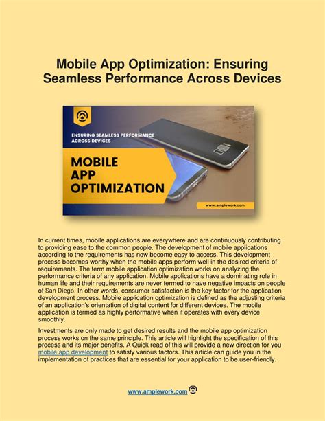 Ppt Mobile App Optimization Ensuring Seamless Performance Across Devices Powerpoint