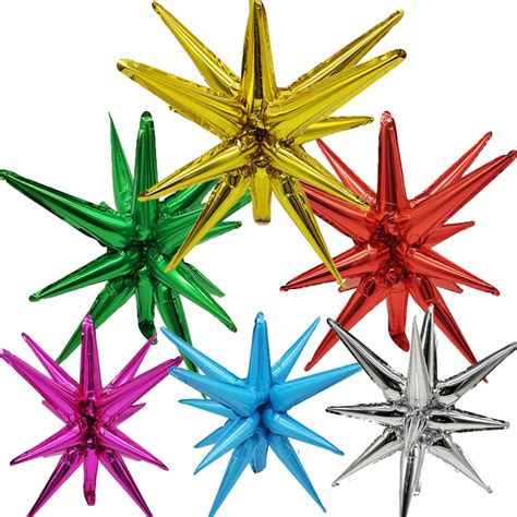 2 5pcs Starburst Balloons 22inch Explosion Star Foil Balloon For Christmas 2025 New Year Wedding