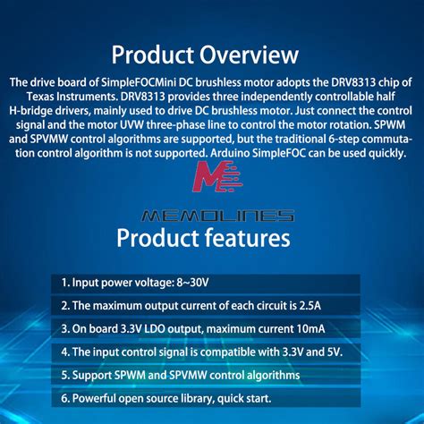 simple foc mini dc brushless motor driver board foc control driver